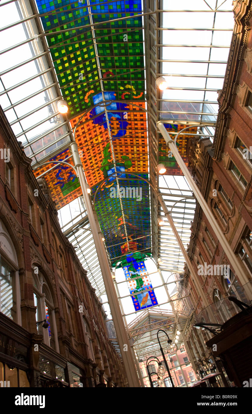 Victoria Street Leeds converted into an arcade with a roof of stained ...