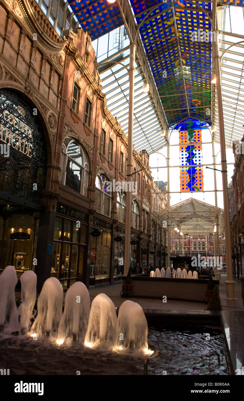 Victoria Street Leeds converted into an arcade with a roof of stained ...