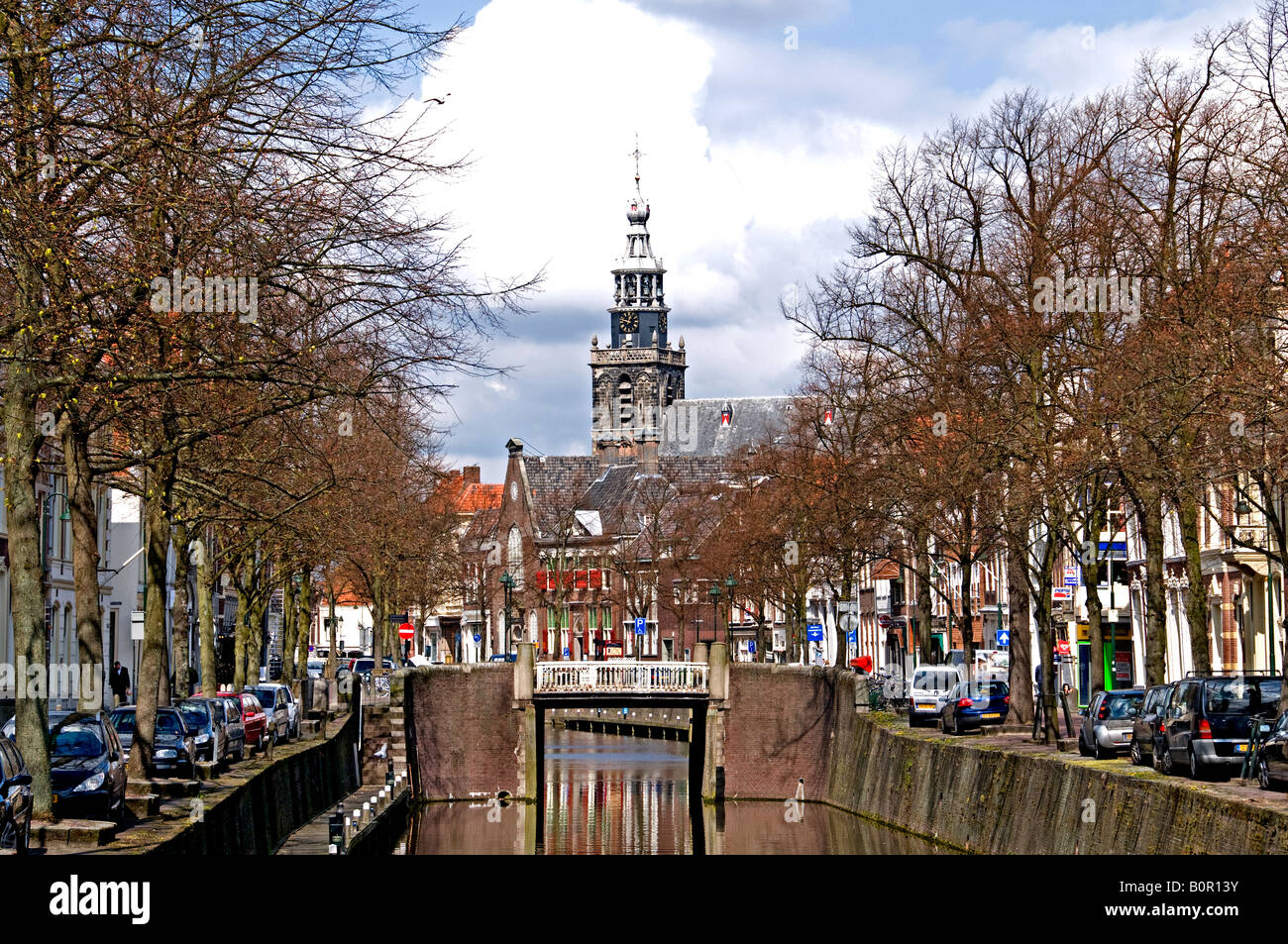 Gouda netherlands holland canal historic town city Stock Photo - Alamy