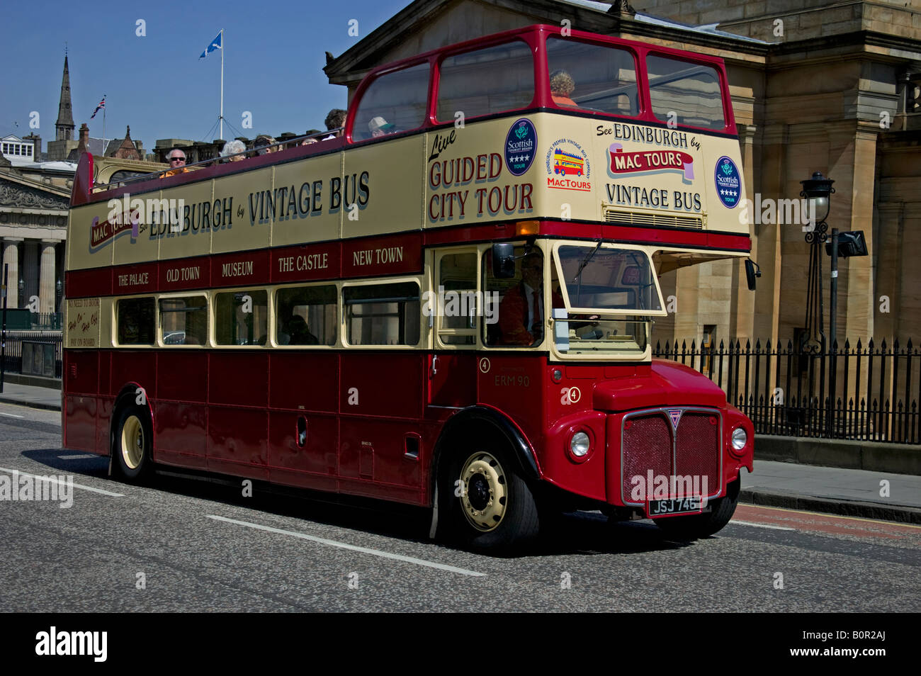 City Tour Bus, The Mound, Edinburgh, Scotland, UK, Europe Stock Photo ...