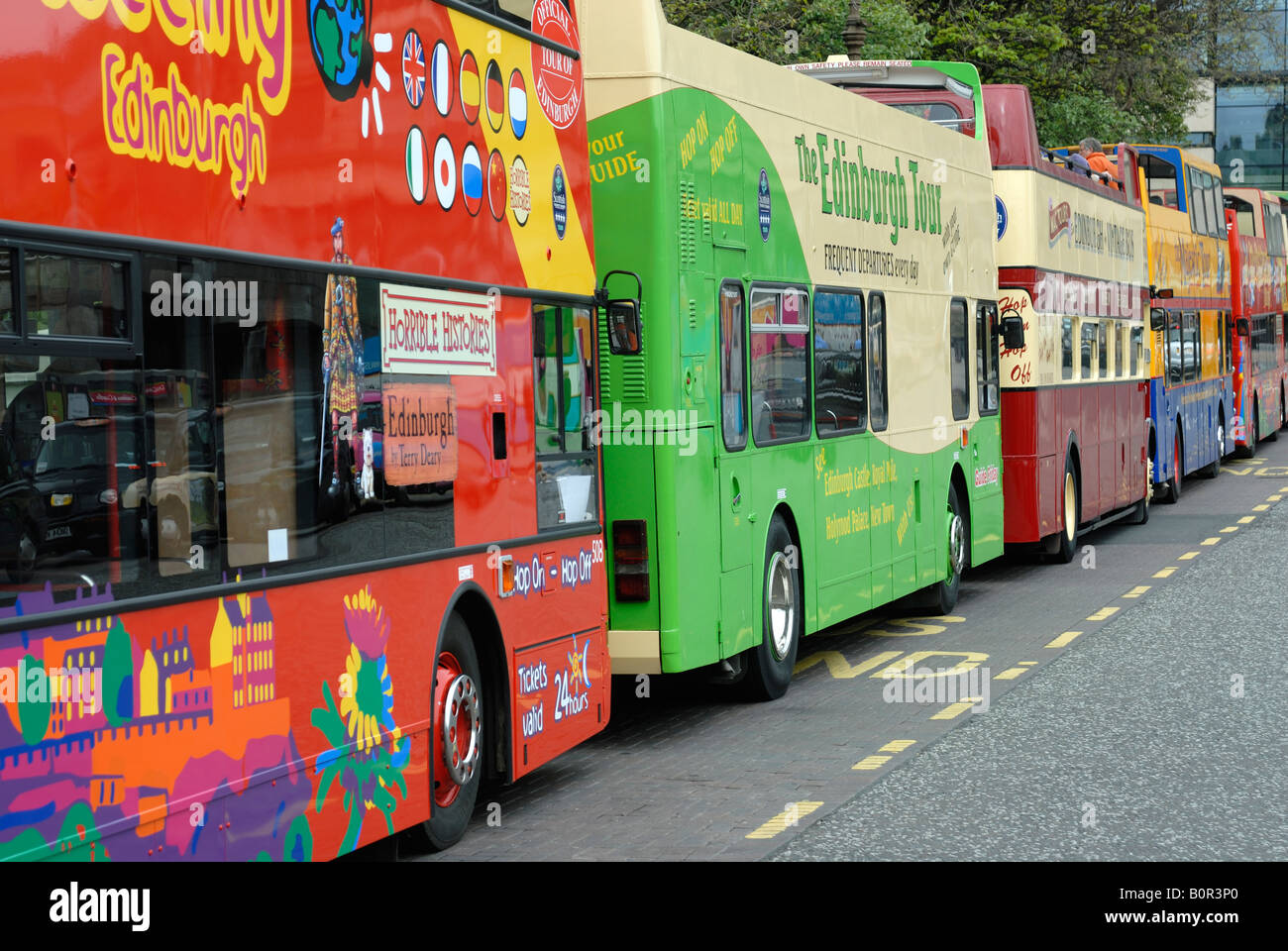 Tourist buses, Edinburgh Stock Photo - Alamy