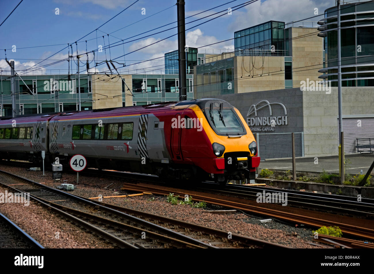 Train entering Waverley station, Edinburgh, Scotland, UK, Europe Stock ...
