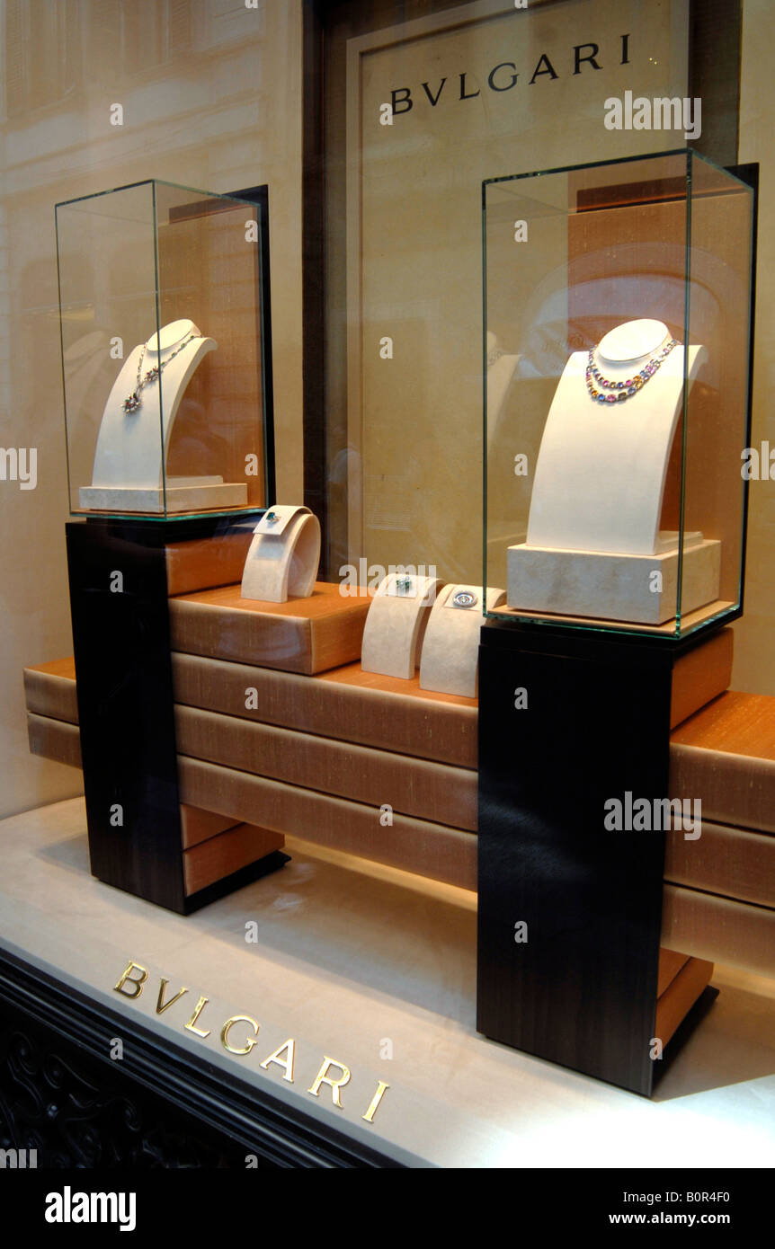 window of Bulgari shop via Condotti Roma Italy Stock Photo - Alamy
