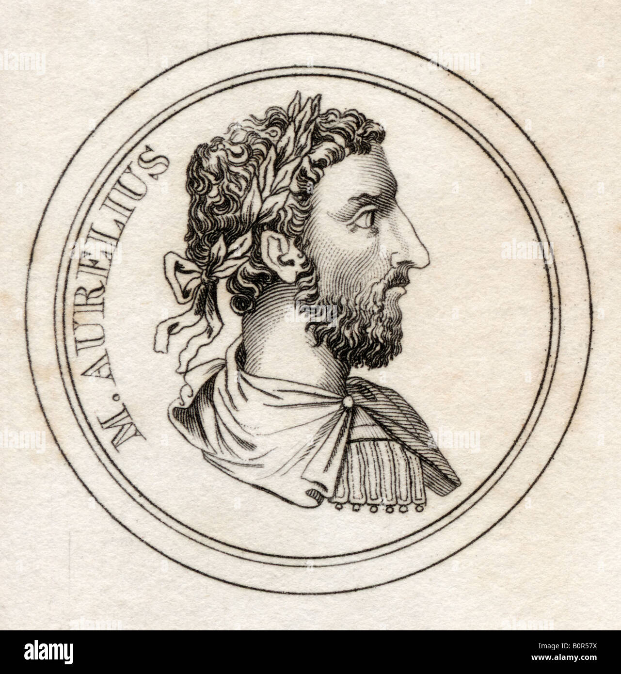 Marcus Aurelius, 121 - 180 A.D. Roman Emperor. From the book Crabbs ...