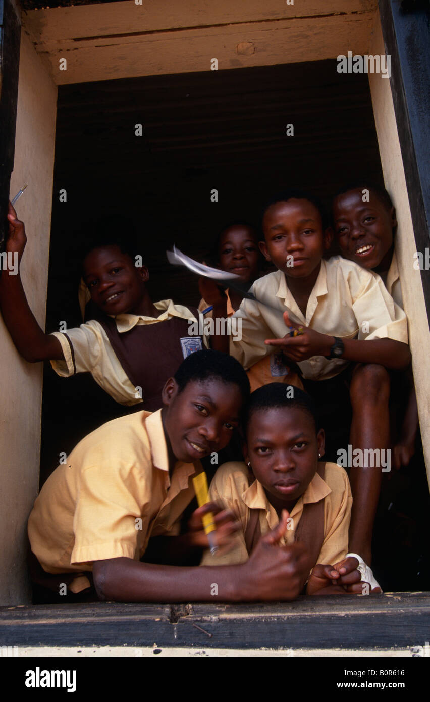 Group of boys at Okuapemman School Akropong in Ghana Stock Photo - Alamy
