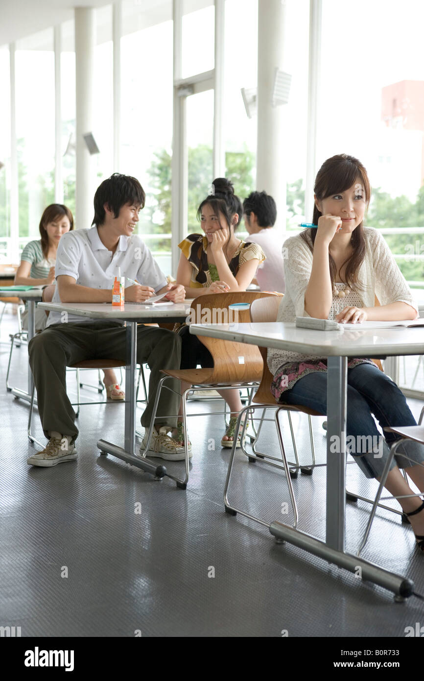 Students in cafeteria Stock Photo - Alamy