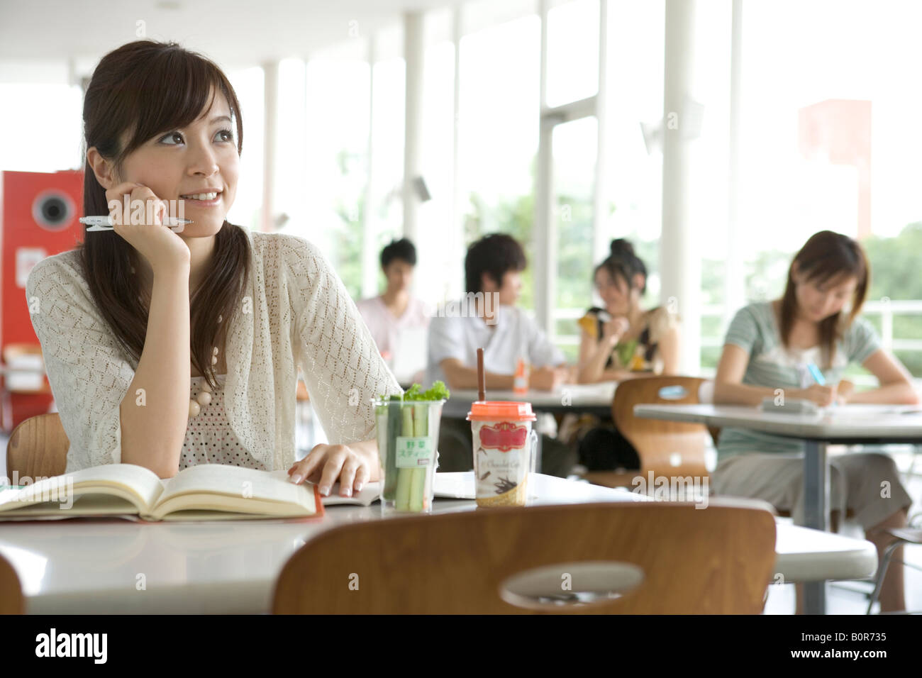 Students in cafeteria Stock Photo - Alamy
