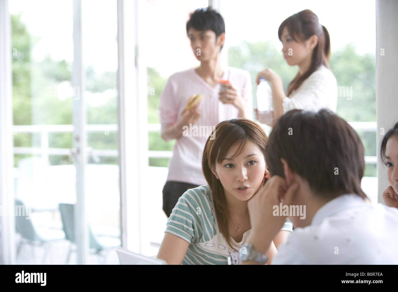 Students during lunch break Stock Photo - Alamy