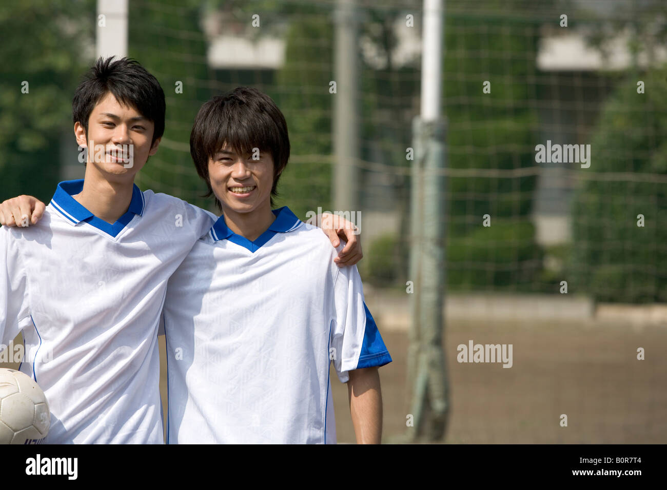 Portrait of two soccer players Stock Photo - Alamy