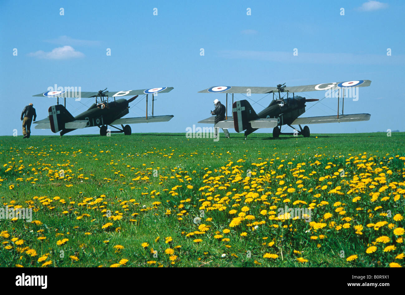 Biplane Pilots Ready for Takeoff. Possibly SE5a's Stock Photo - Alamy