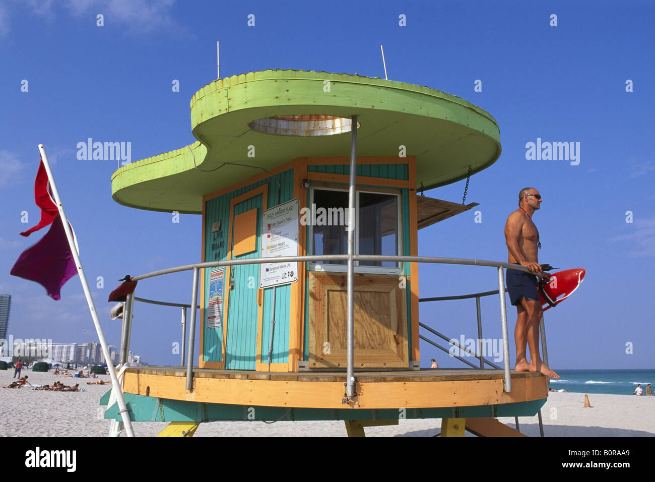 Life Guard on South Beach, Miami, Florida, USA Stock Photo - Alamy
