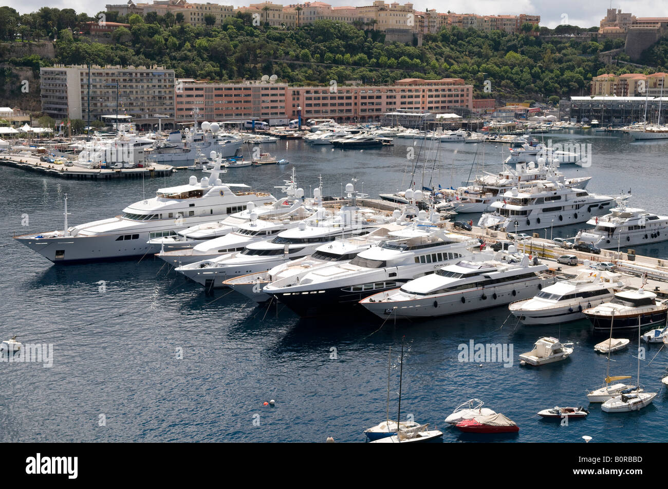 luxury motor cruisers, monaco harbour, south of france Stock Photo - Alamy