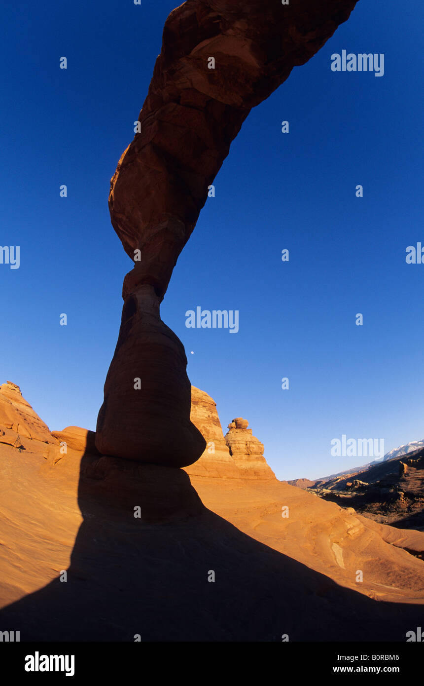 Delicate Arch Arches With Moon National Park Utah Stock Photo - Alamy