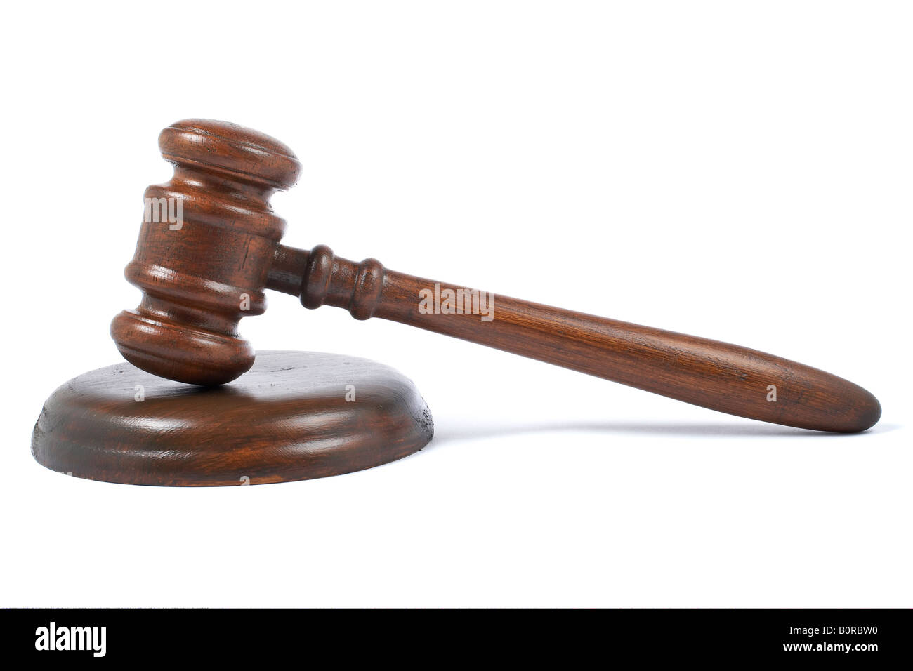Wooden gavel from the court with soft shadow on white background Stock ...