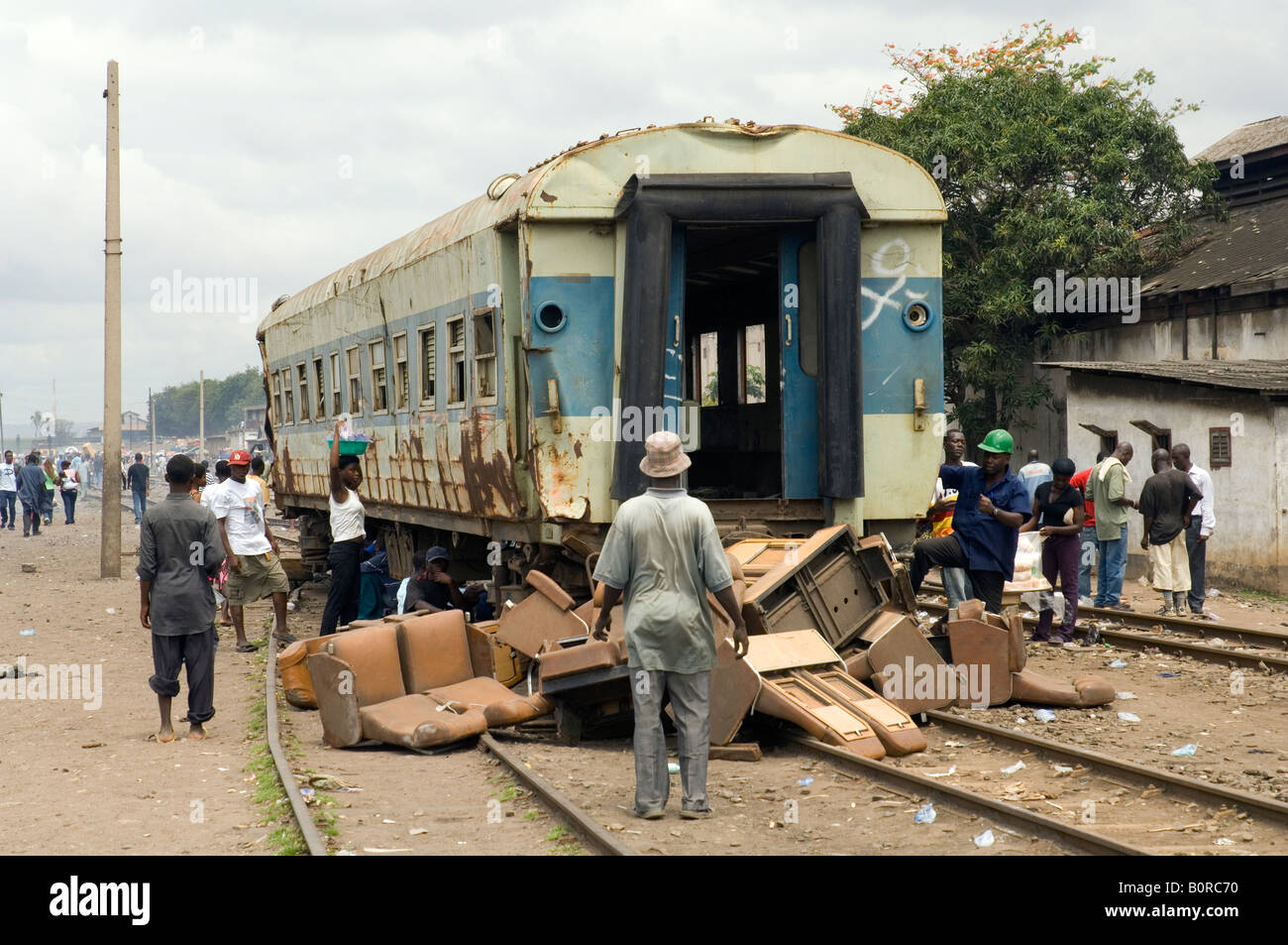 Accra train station, the carriages are not well maintained, Accra ...