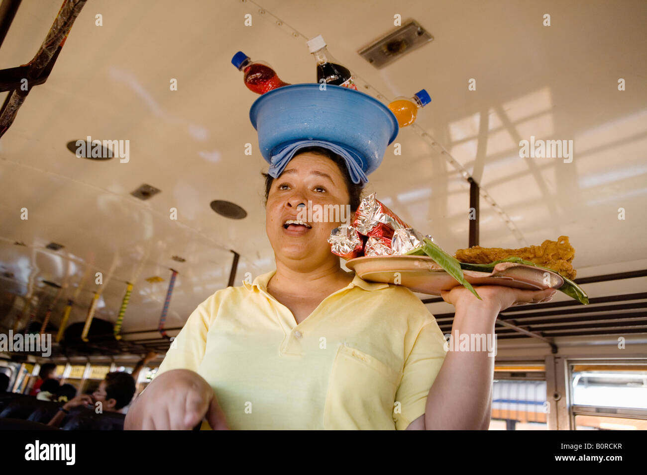 Vendor on bus Leon Nicaragua Stock Photo - Alamy