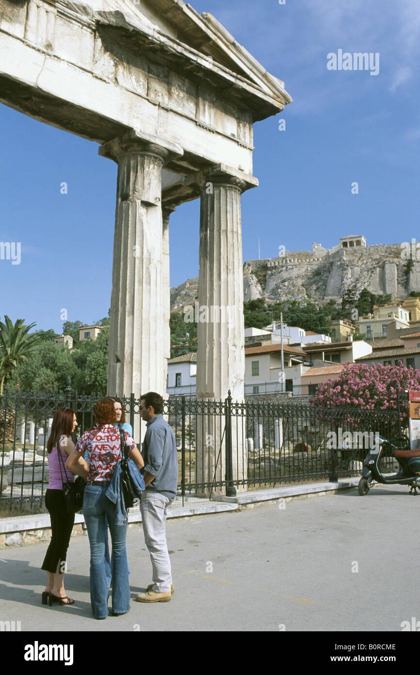 Library of Hadrian Acropolis Athens Greece Stock Photo - Alamy