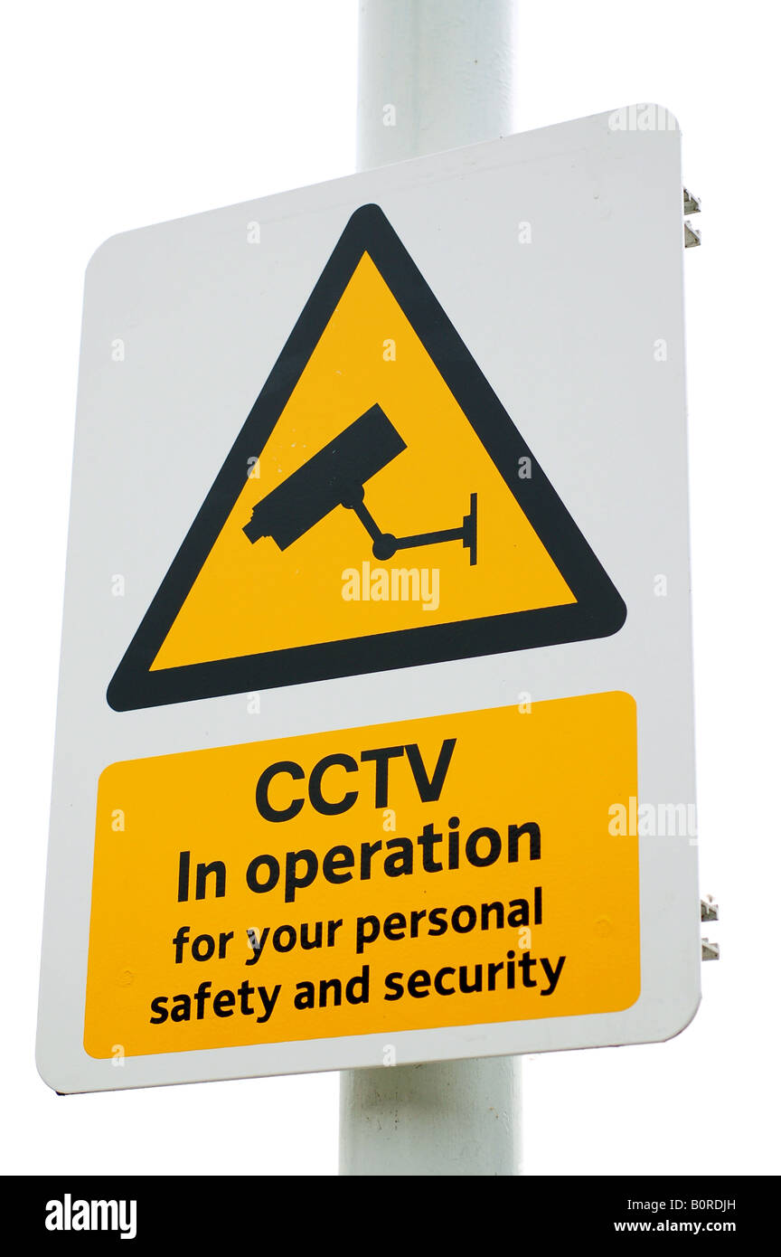 CCTV in operation sign Stock Photo - Alamy