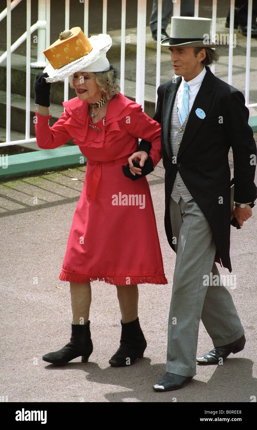 Gertrude Shilling and her son David Shilling at Royal Ascot ladies day ...