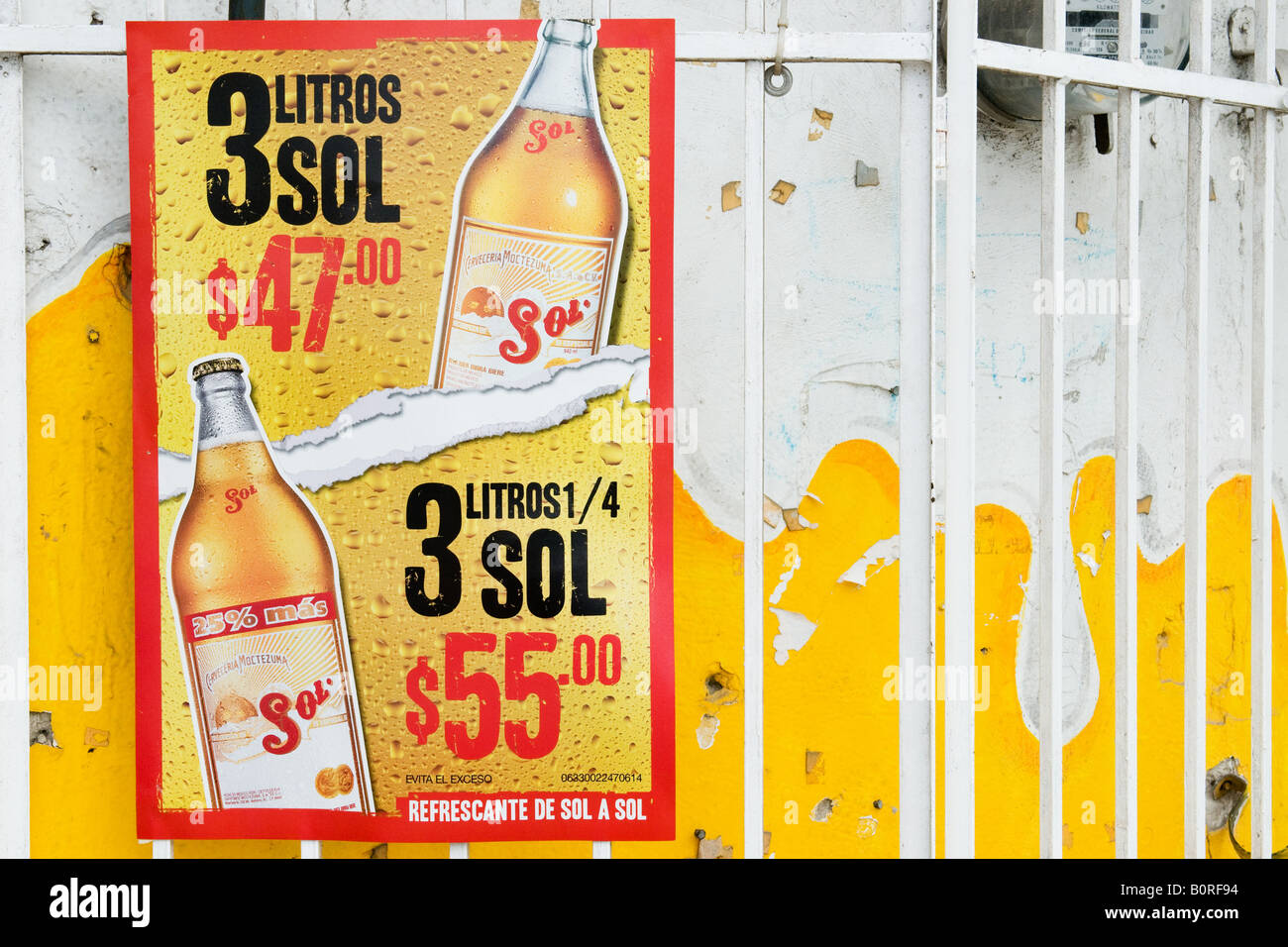Signs for Sol beer Playa del Carmen Mexico Stock Photo - Alamy