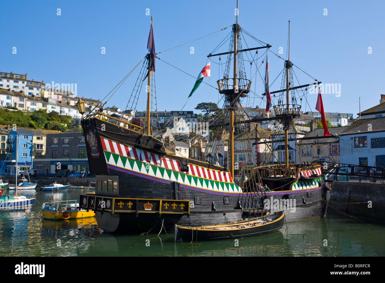 The replica of the at Brixham South Devon UK Stock Photo - Alamy