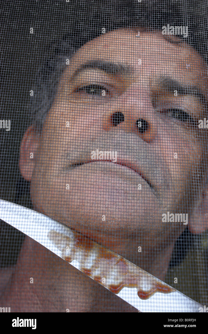 Neck knife injury hi-res stock photography and images - Alamy