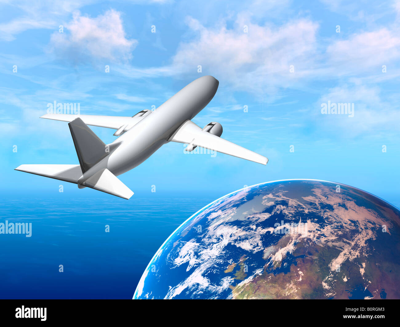 Earth planet airplane around hi-res stock photography and images - Alamy