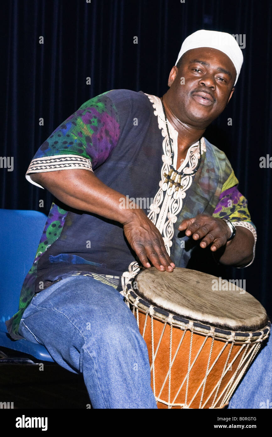 Drummer at Africa Night Stock Photo - Alamy