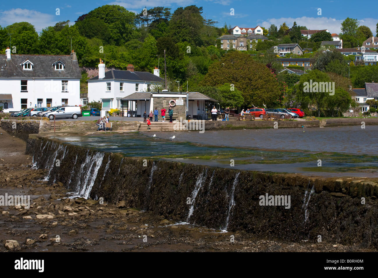 The weir at Stoke Gabriel Devon England UK Stock Photo - Alamy