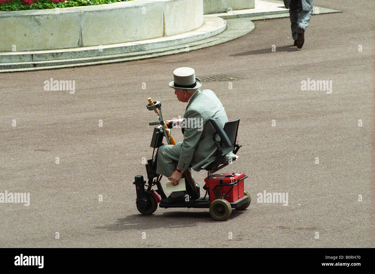 Wheelchair bound racing enthusiast at Royal Ascot ladies day 1993 Stock ...