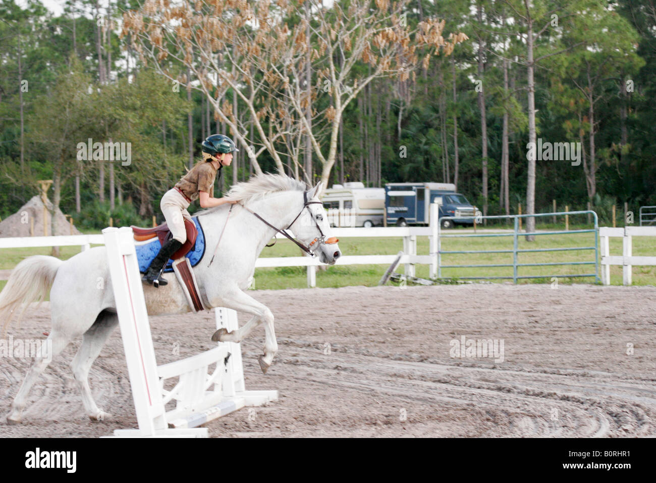 Child Equestrian Jumping Stock Photo - Alamy