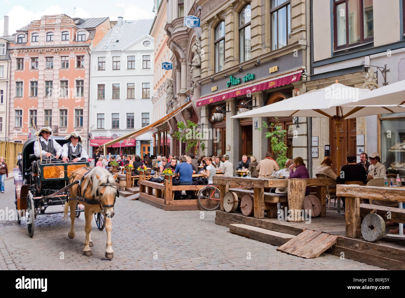 Street restaurant, Riga, Latvia Stock Photo - Alamy