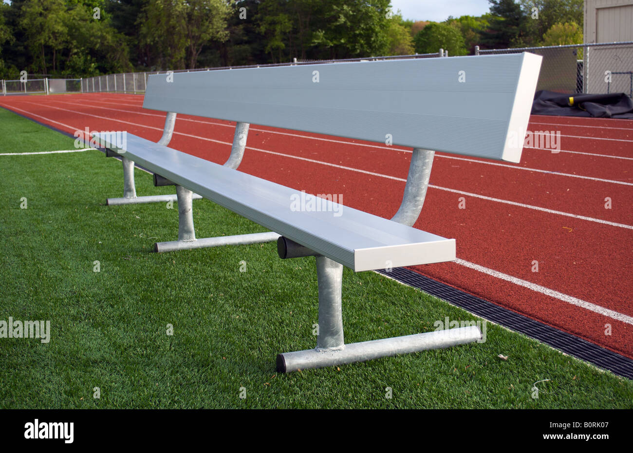 benches on the sport field Stock Photo - Alamy
