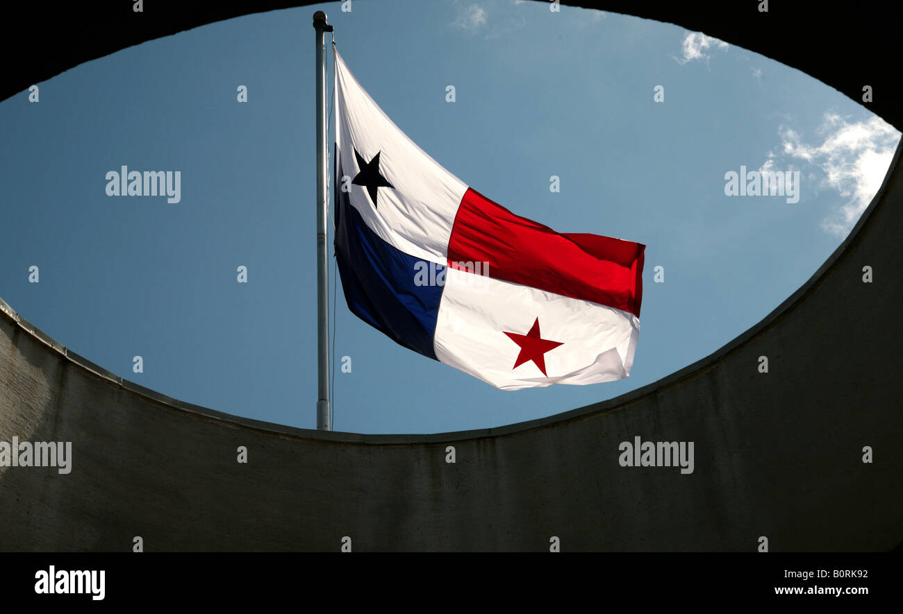 Panamanian flag seen thru a roof Stock Photo - Alamy