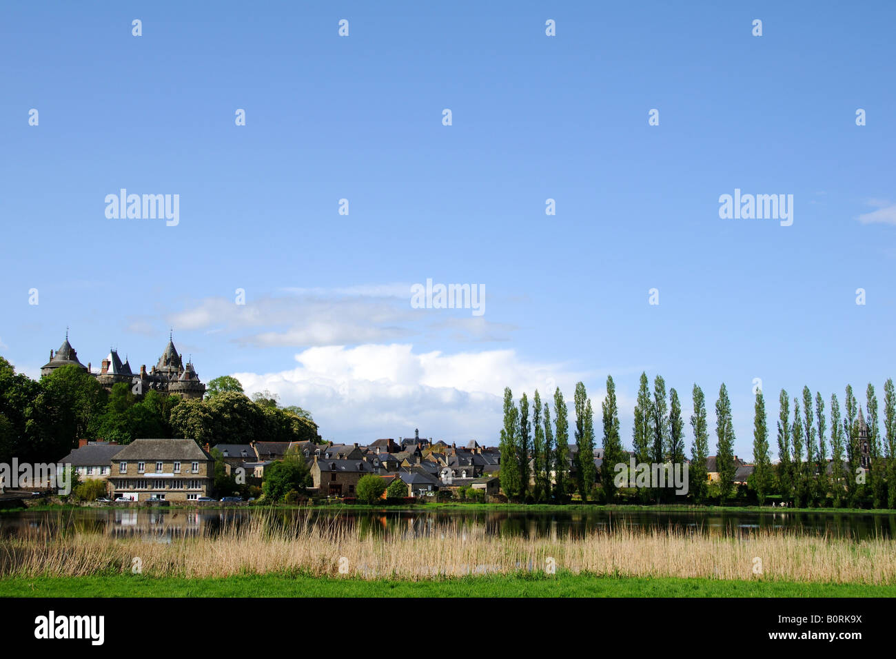 The Lake and Chateau de Combourg in Northern Brittany France Stock ...