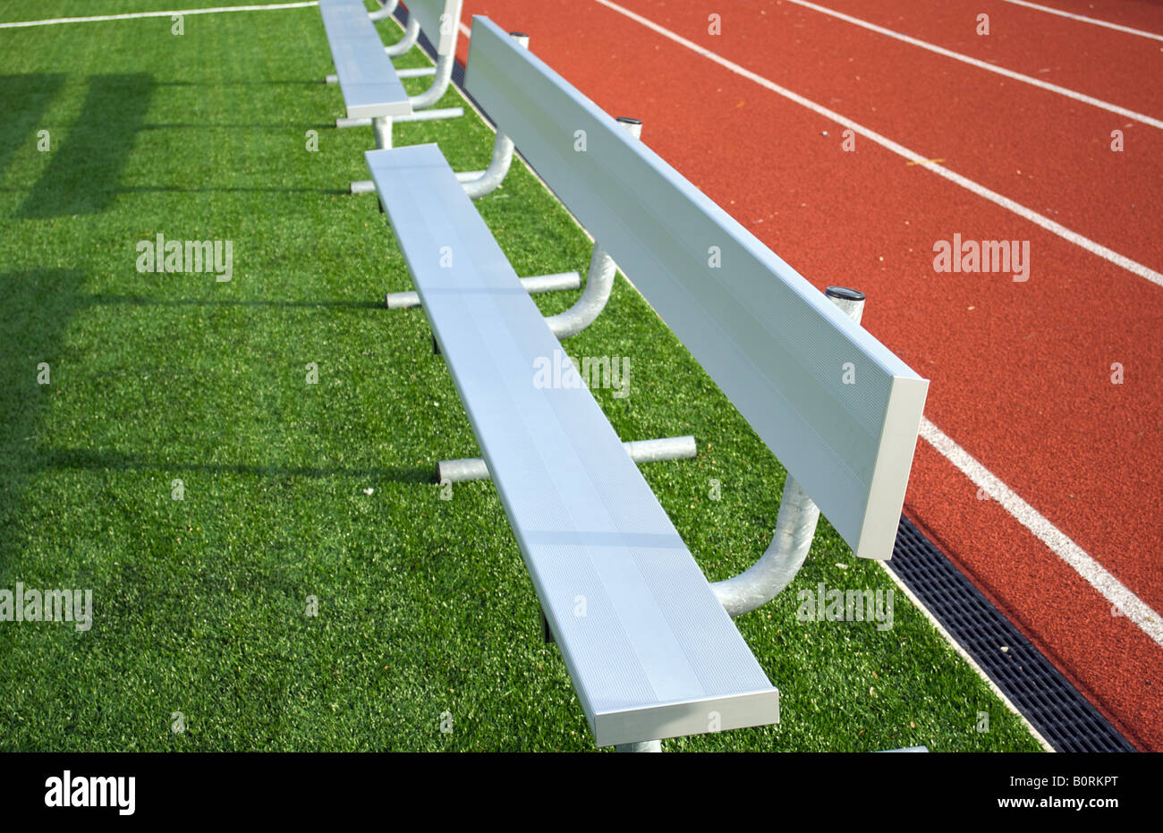 benches on the sport field Stock Photo - Alamy