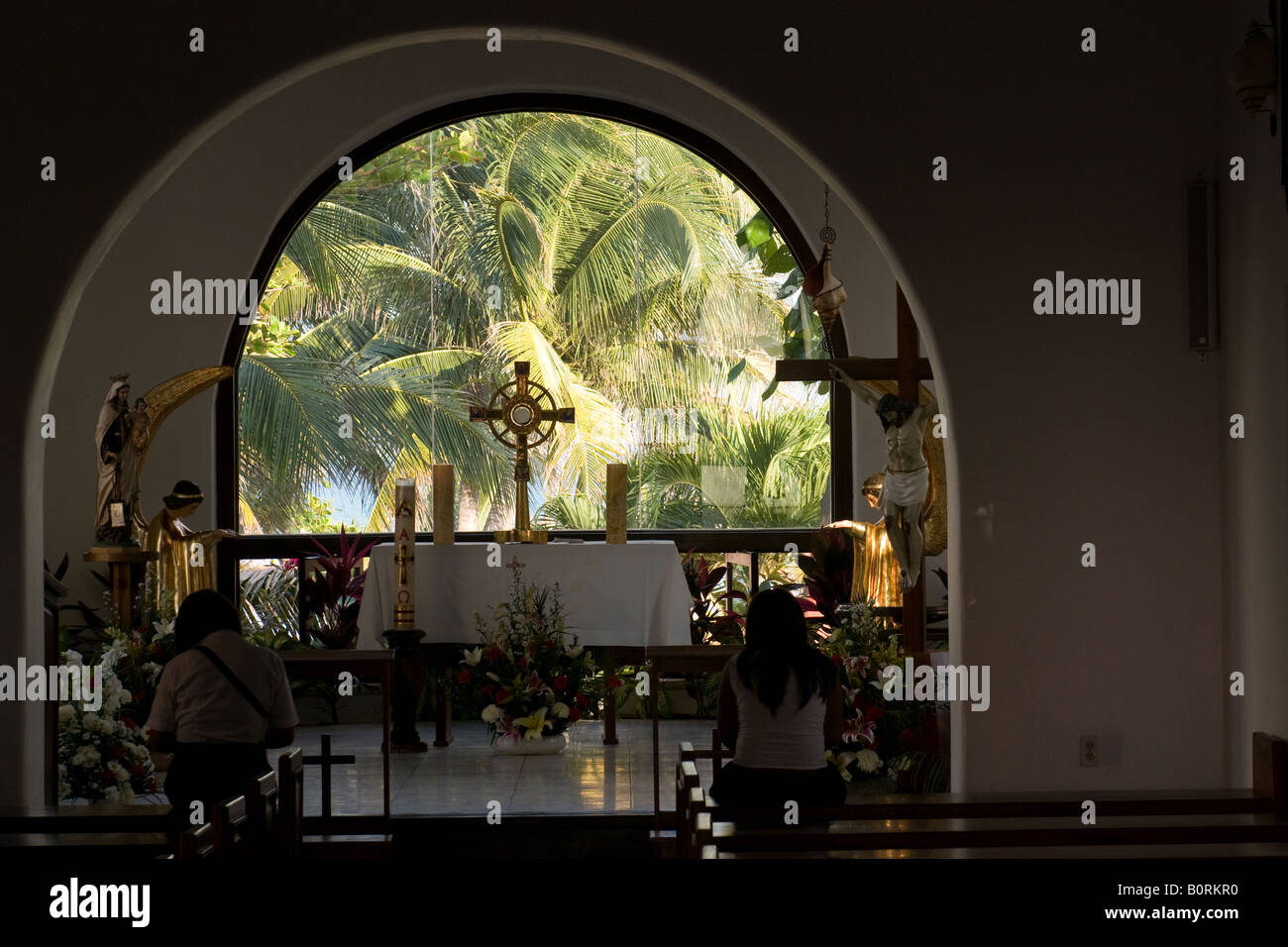 Small church in Playa del Carmen Mexico Stock Photo - Alamy
