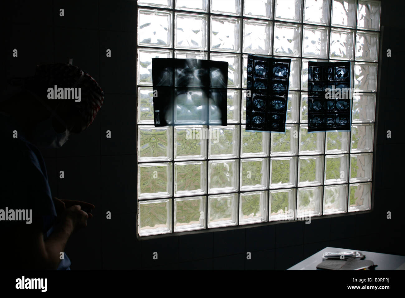 X rays in the window of an operating room during a 2006 surgical ...