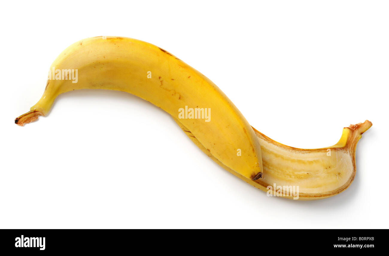 The cut banana It is isolated on a white background Stock Photo - Alamy