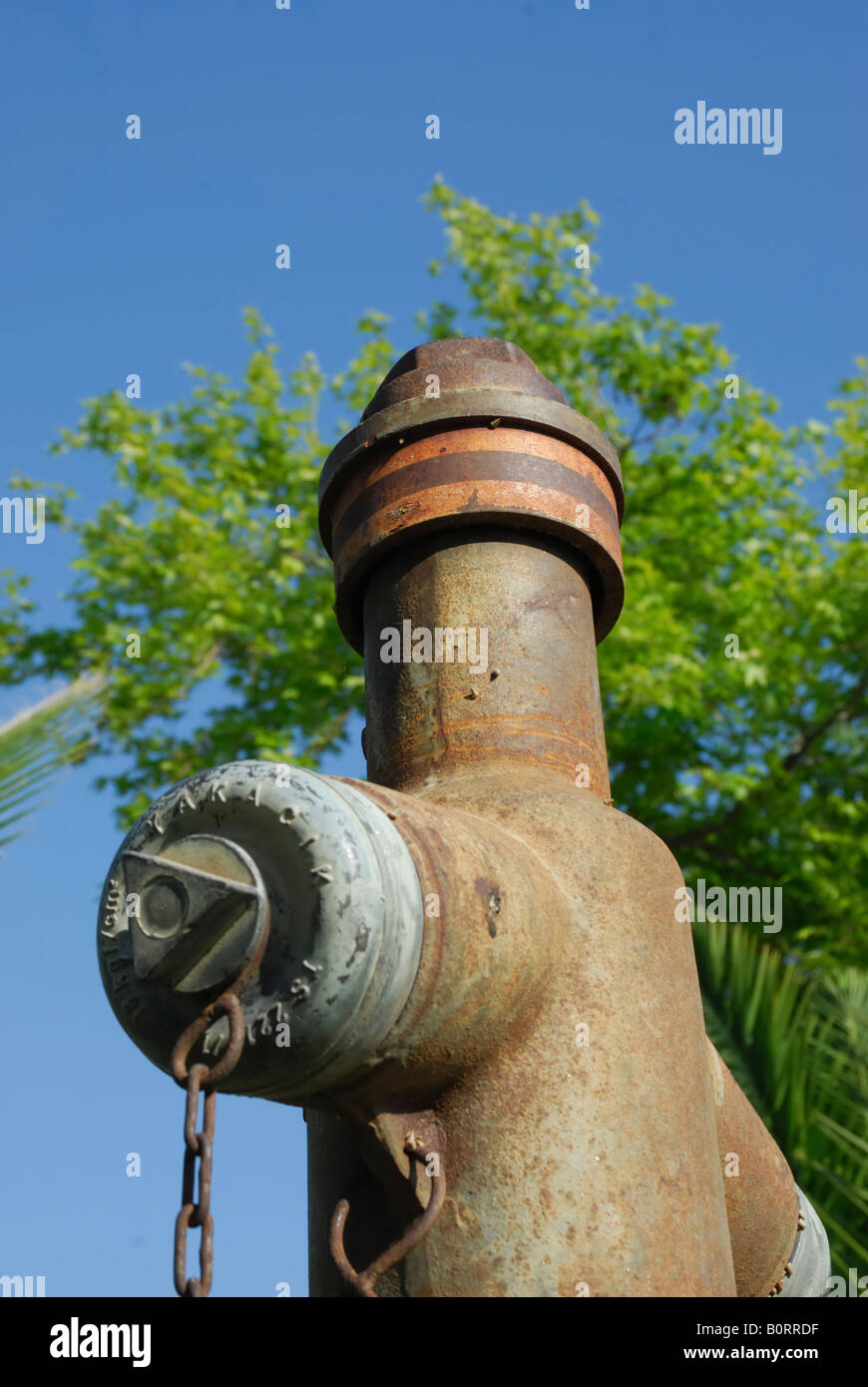 The fireplug on the blue sky background Stock Photo - Alamy