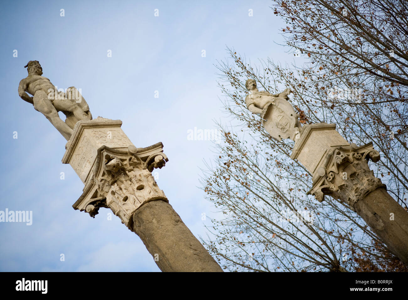 16th century statues of Hercules (left) and Julius Caesar (right) on ...