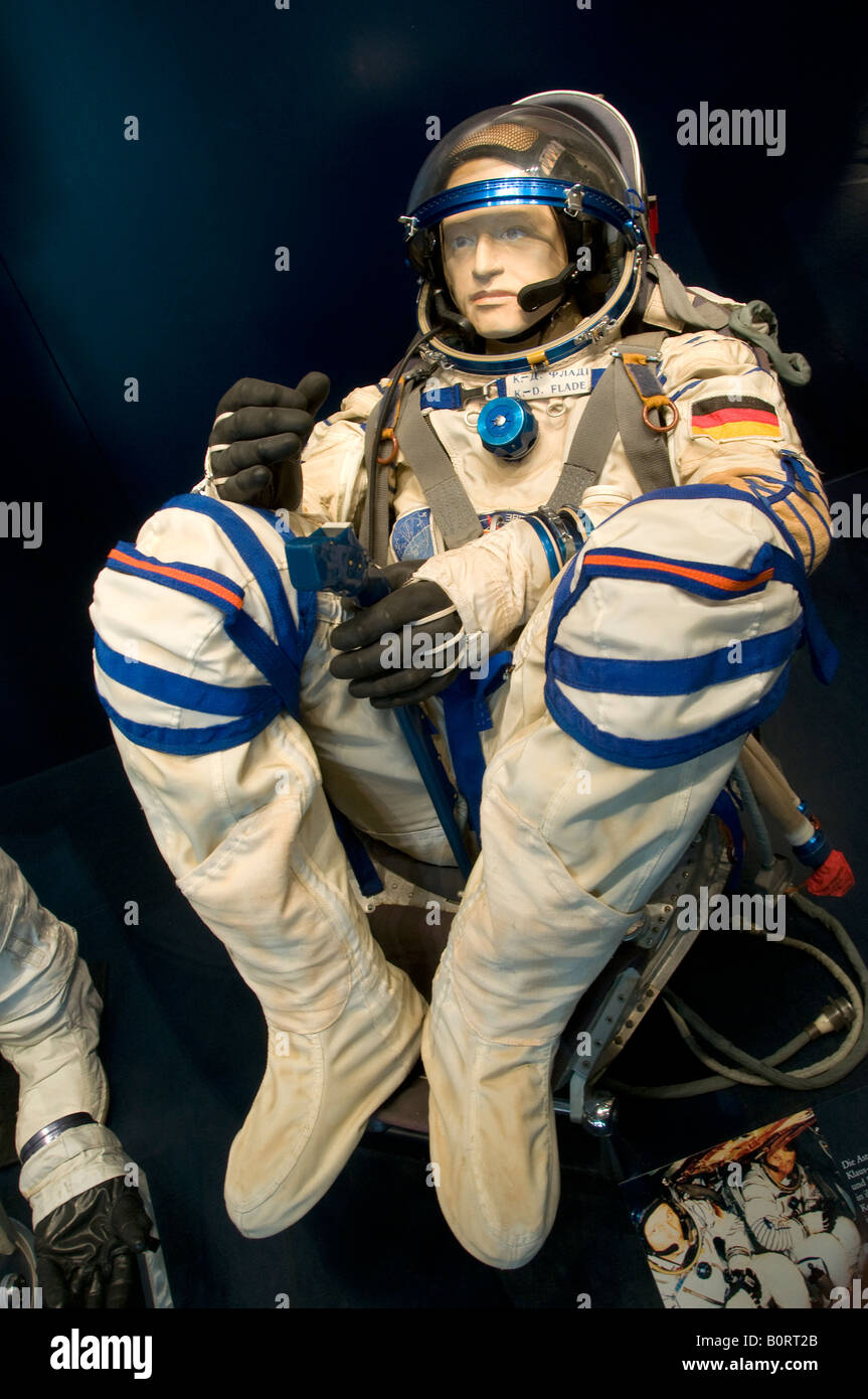 A German astronaut spacesuit displayed at the Deutsches Museum in the ...