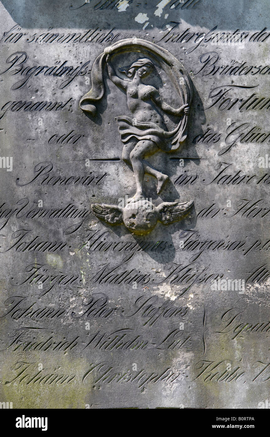 A historic gravestone in the biggest park cemetery of the world, the ...
