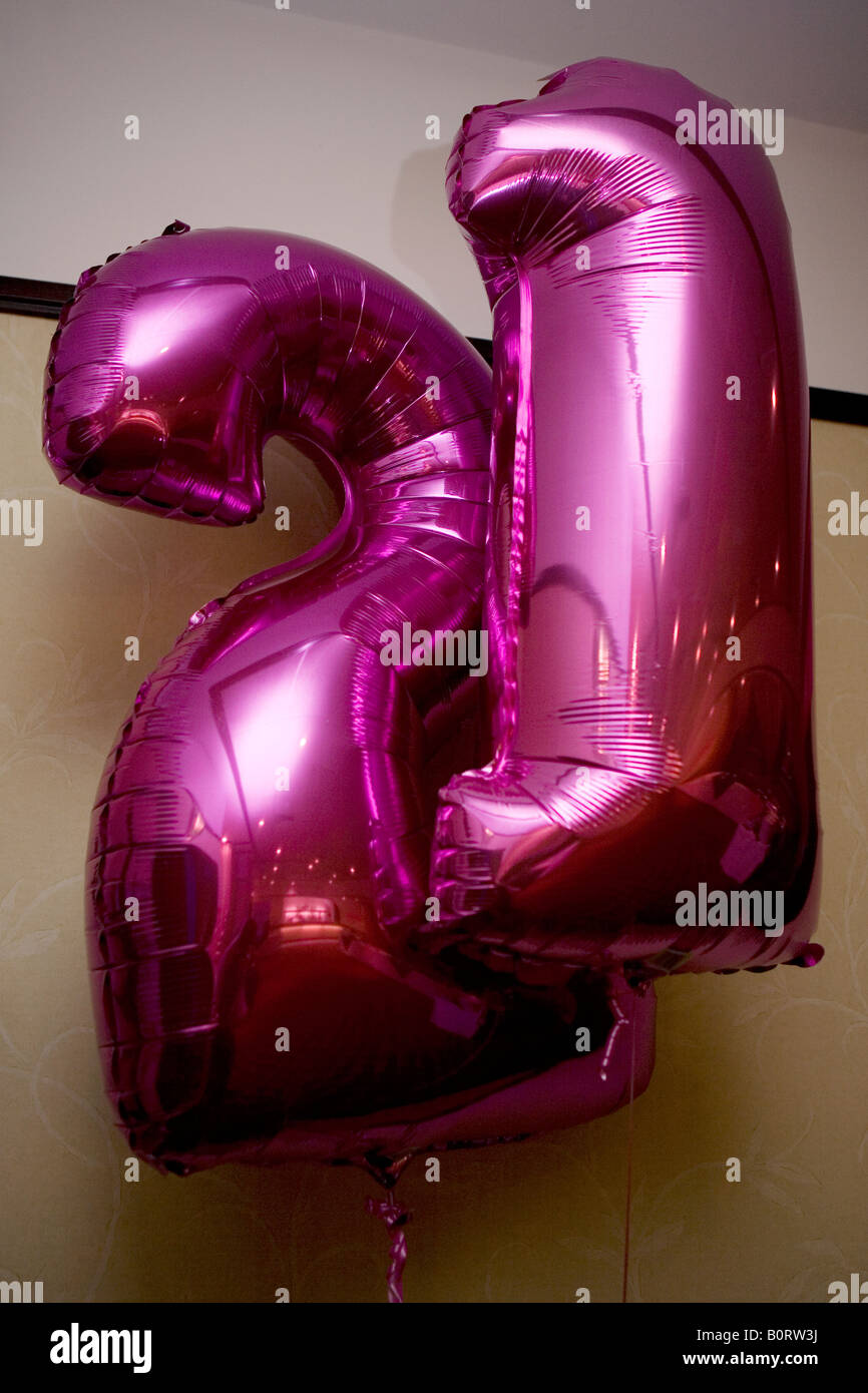 21st birthday balloons hi-res stock photography and images - Alamy
