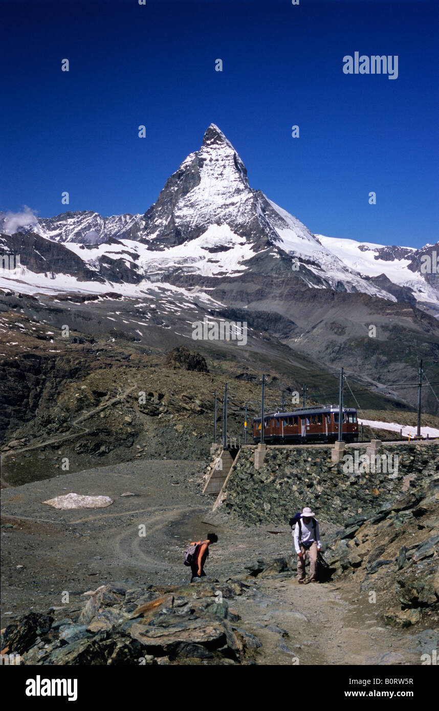 The Matterhorn and the Gornergratbahn, Zermatt, Canton Wallis ...