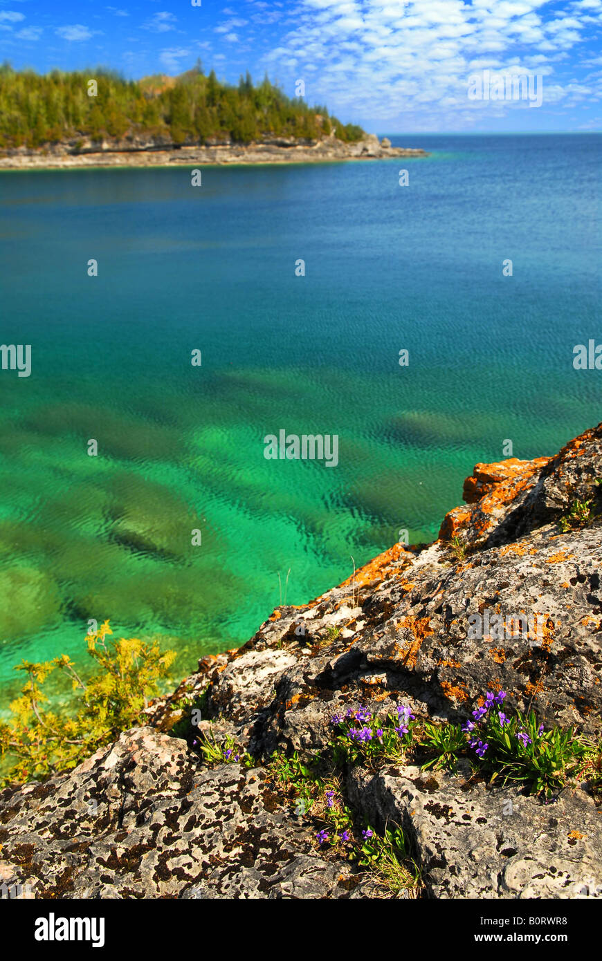 Beautiful view of a scenic lake with clear water Georgian Bay Canada ...