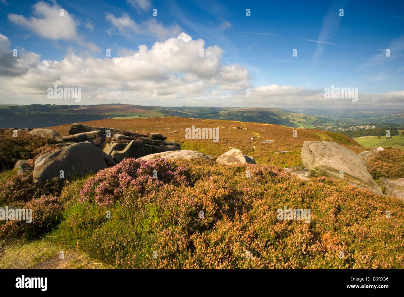 View from Surprise View at Millstone Edge above Hathersage in the Peak ...