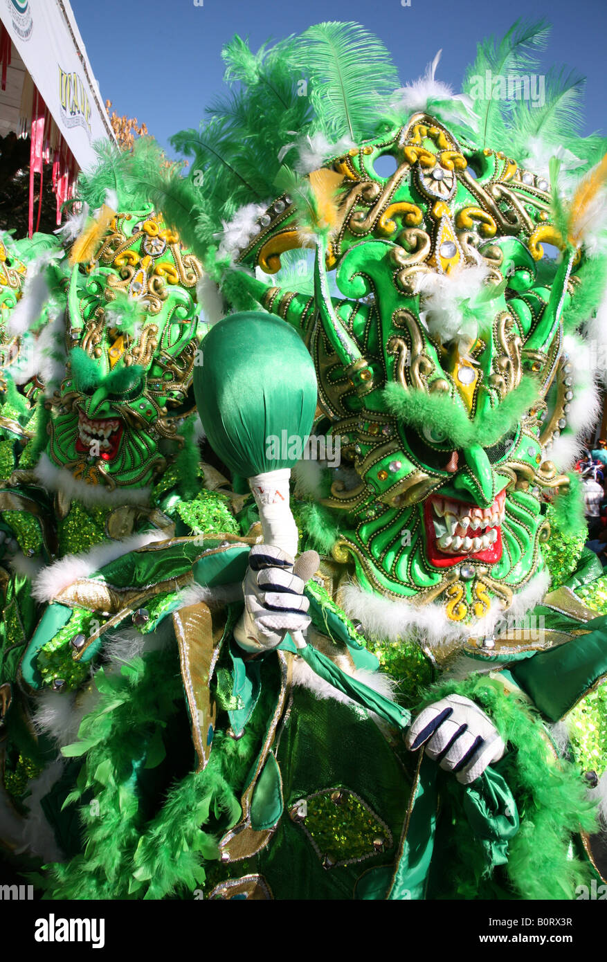 Carnival participant wearing fancy dress of Diablo Cojuelo performs ...