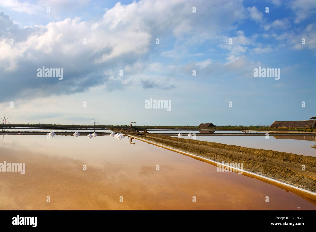 The salt drying fields of Thailand Stock Photo - Alamy
