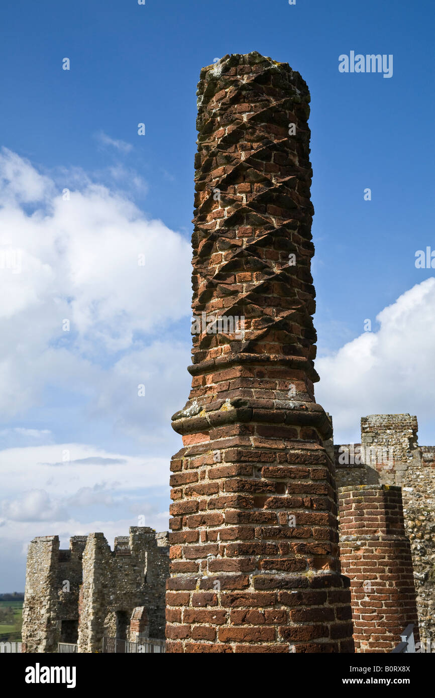 Tudor chimney at Framlingham Castle, Suffolk, England Stock Photo - Alamy